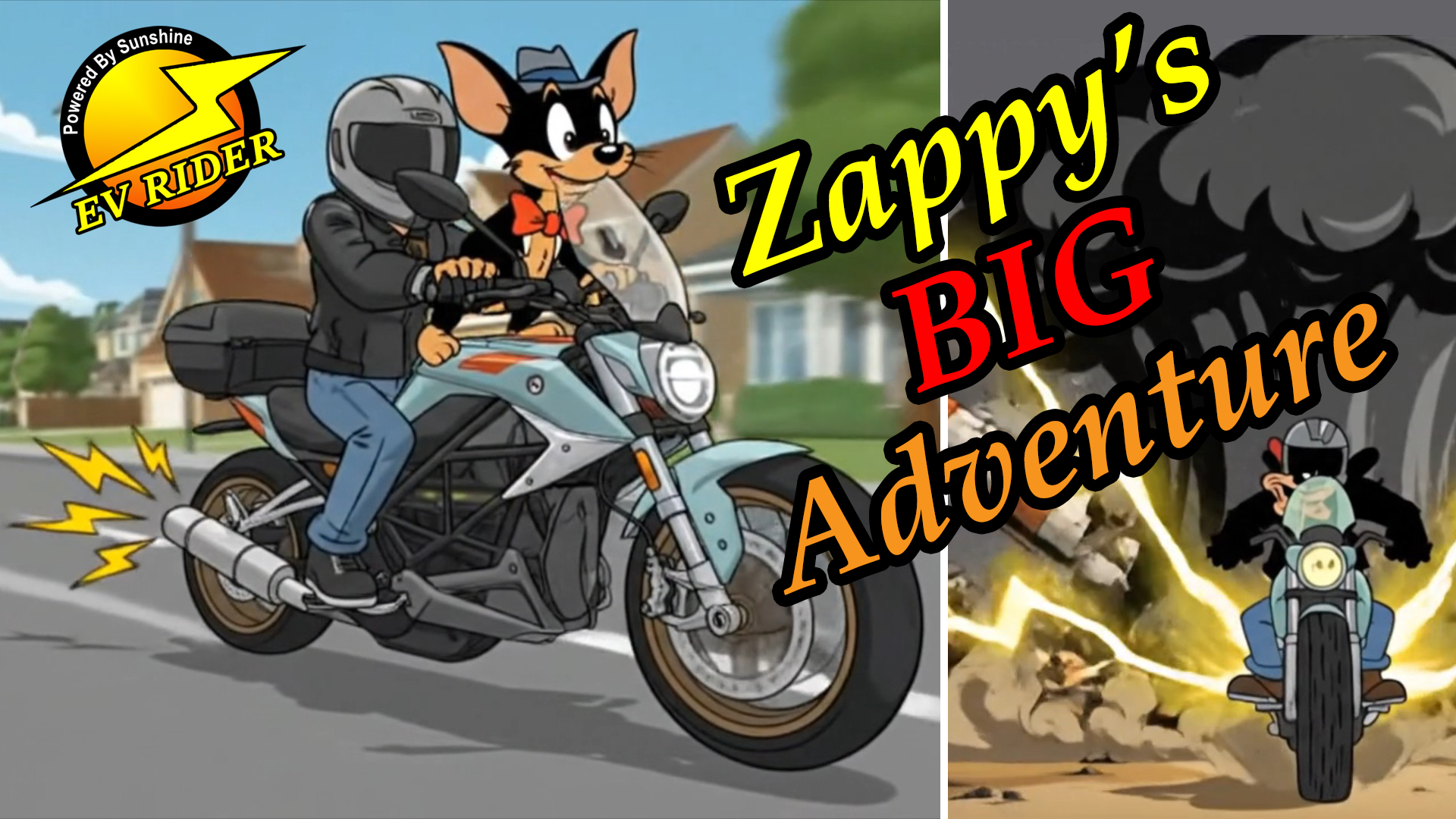 Cartoon: EV Rider & Zappy's Solar Adventure - EV Rider